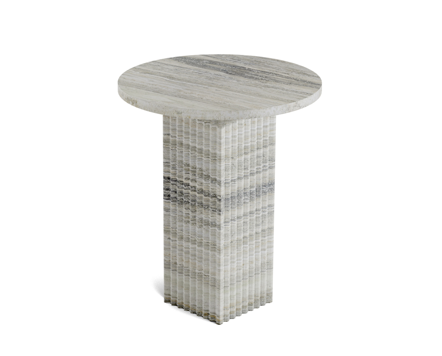 Soho Side Table High | Silver Travertine | NORR11 | Tibergs Möbler